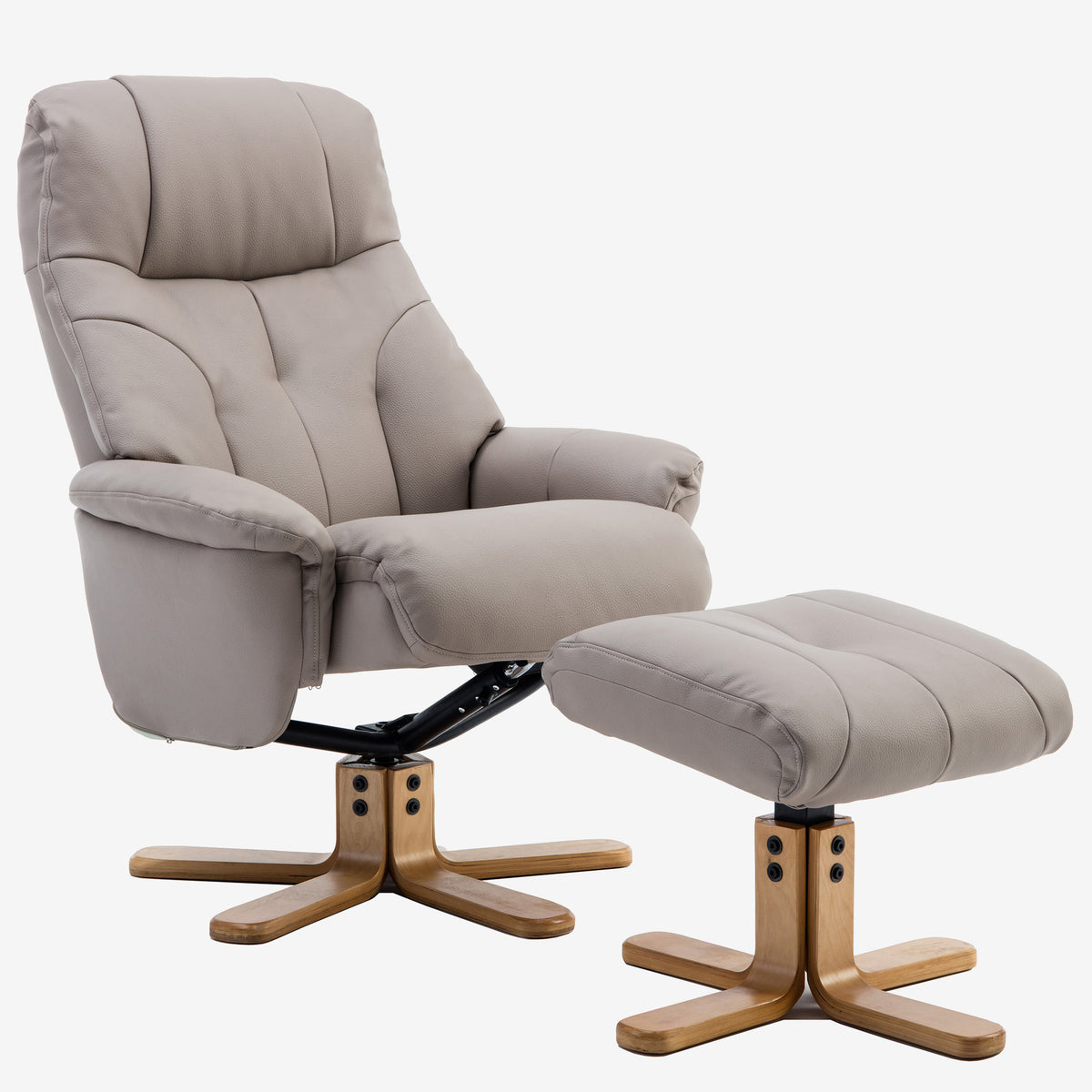 Enfield Swivel Recliner Pebble Plush | Moffett & Sons