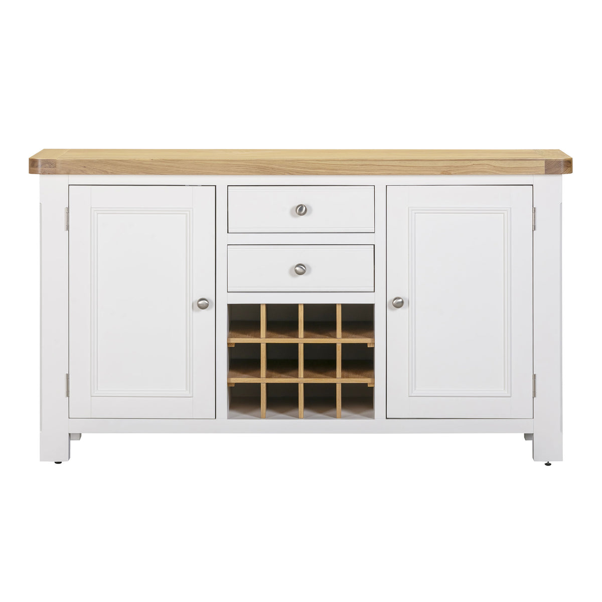 Mayfair Large Sideboard with Wine Rack - Oak/White | Moffett & Sons