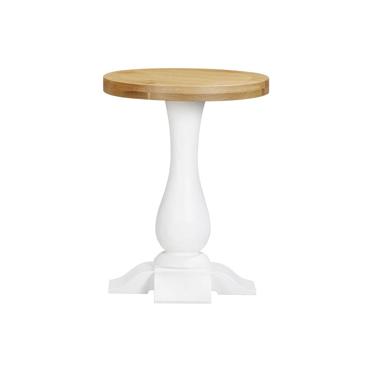 Mayfair Round Wine Table - Oak/White | Moffett & Sons