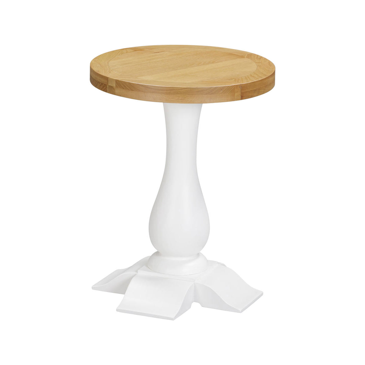Mayfair Round Wine Table - Oak/White | Moffett & Sons