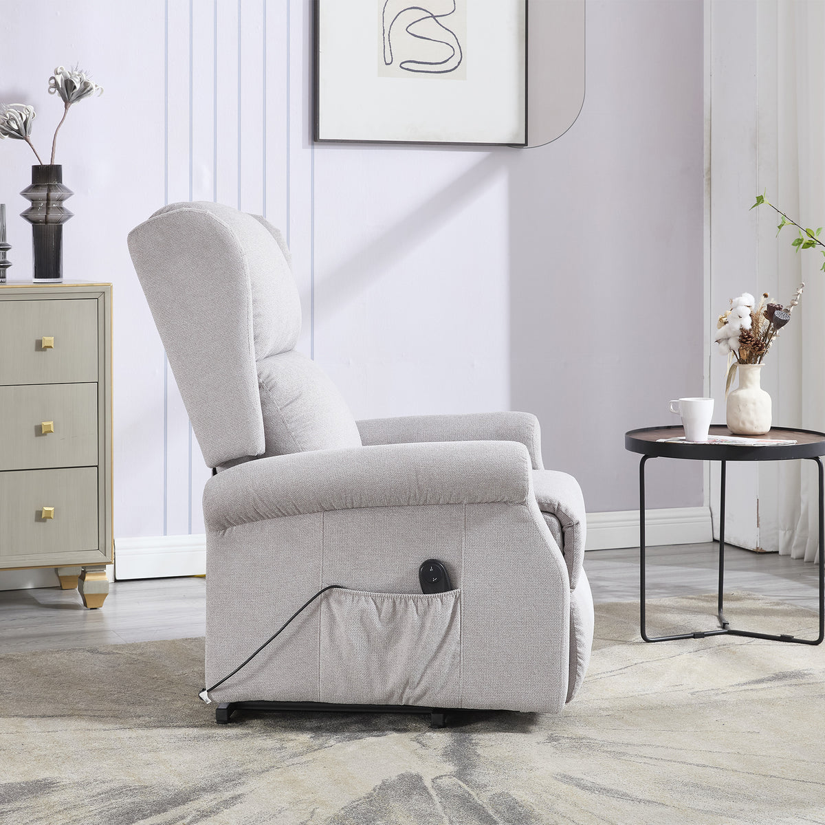 Denton Lift Tilt Chair Grey Fabric | Moffett & Sons