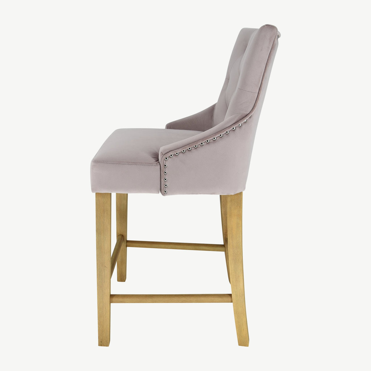 Sandy Bar Stool Pink Velvet | Moffett & Sons